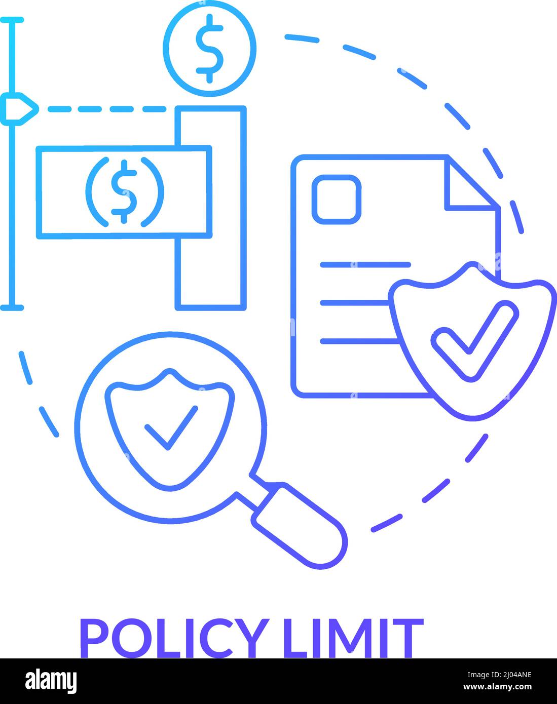 Policy limit blue gradient concept icon Stock Vector Image & Art - Alamy