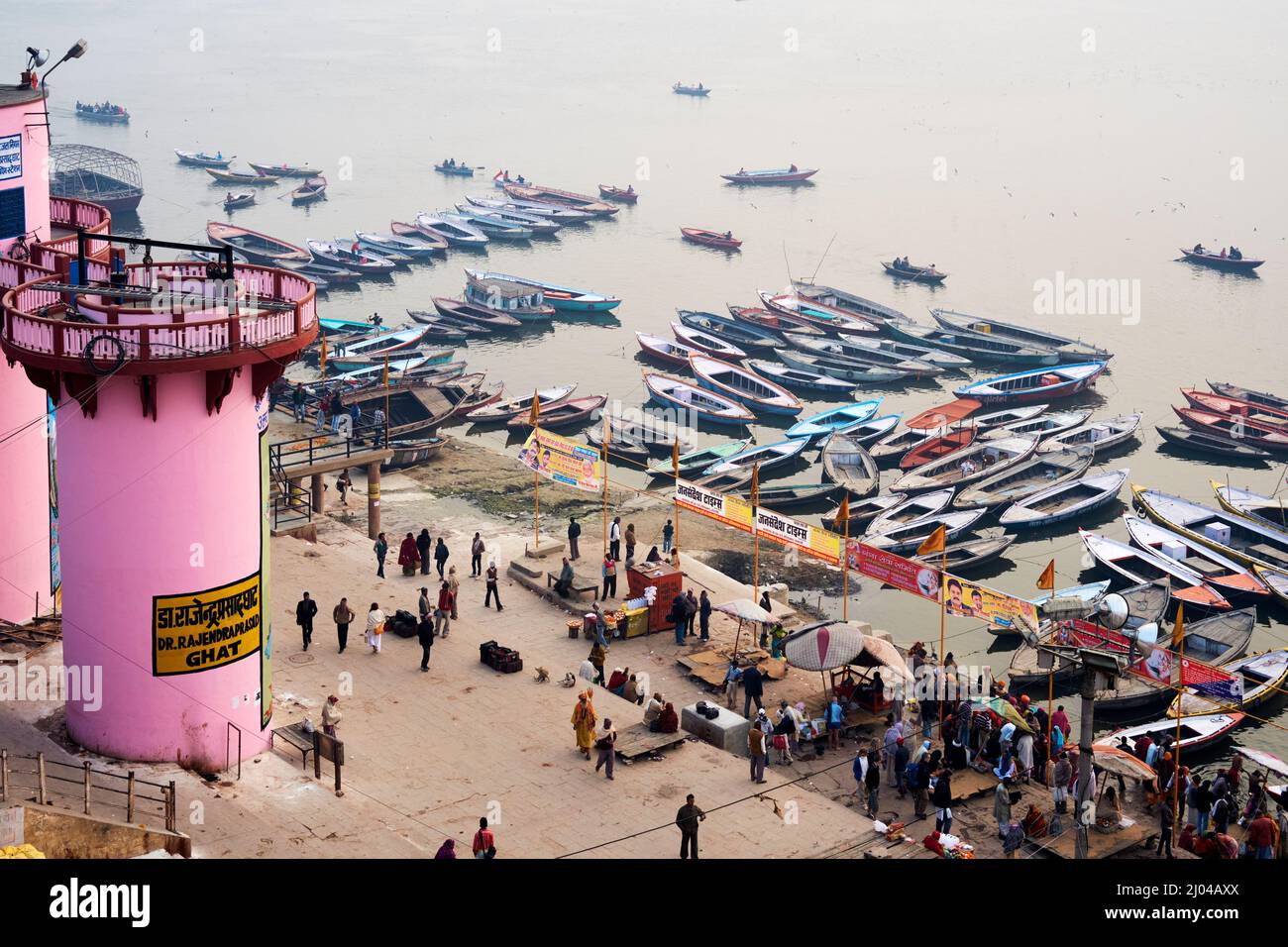 Varanasi ganges river aerial hi-res stock photography and images - Alamy