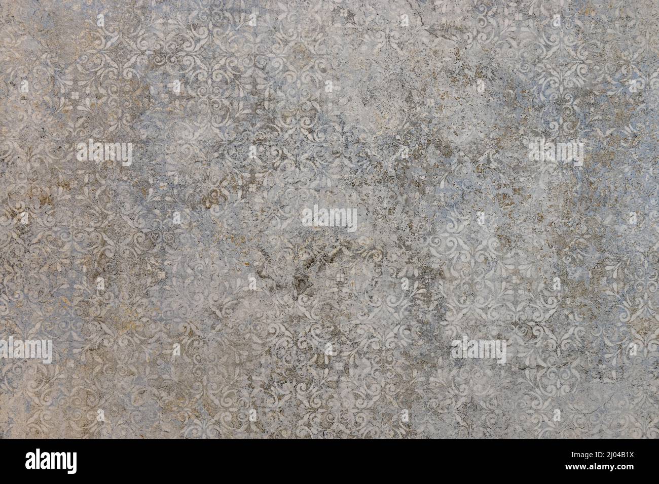 Polished granite ceramic stone tile with damask pattern vintage effect ...