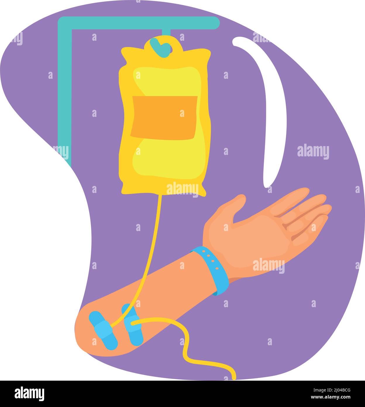 Intravenous injection 2D vector isolated illustration Stock Vector ...