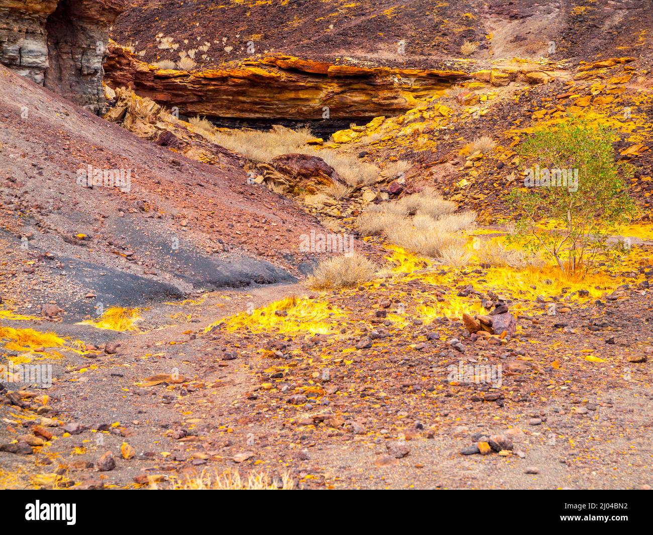 Volcanic landscape of Burnt Mountain Stock Photo - Alamy