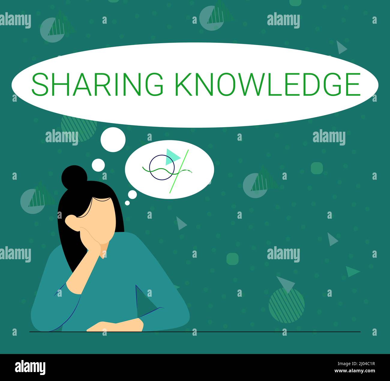 Text caption presenting Sharing Knowledge. Business concept knowledge ...