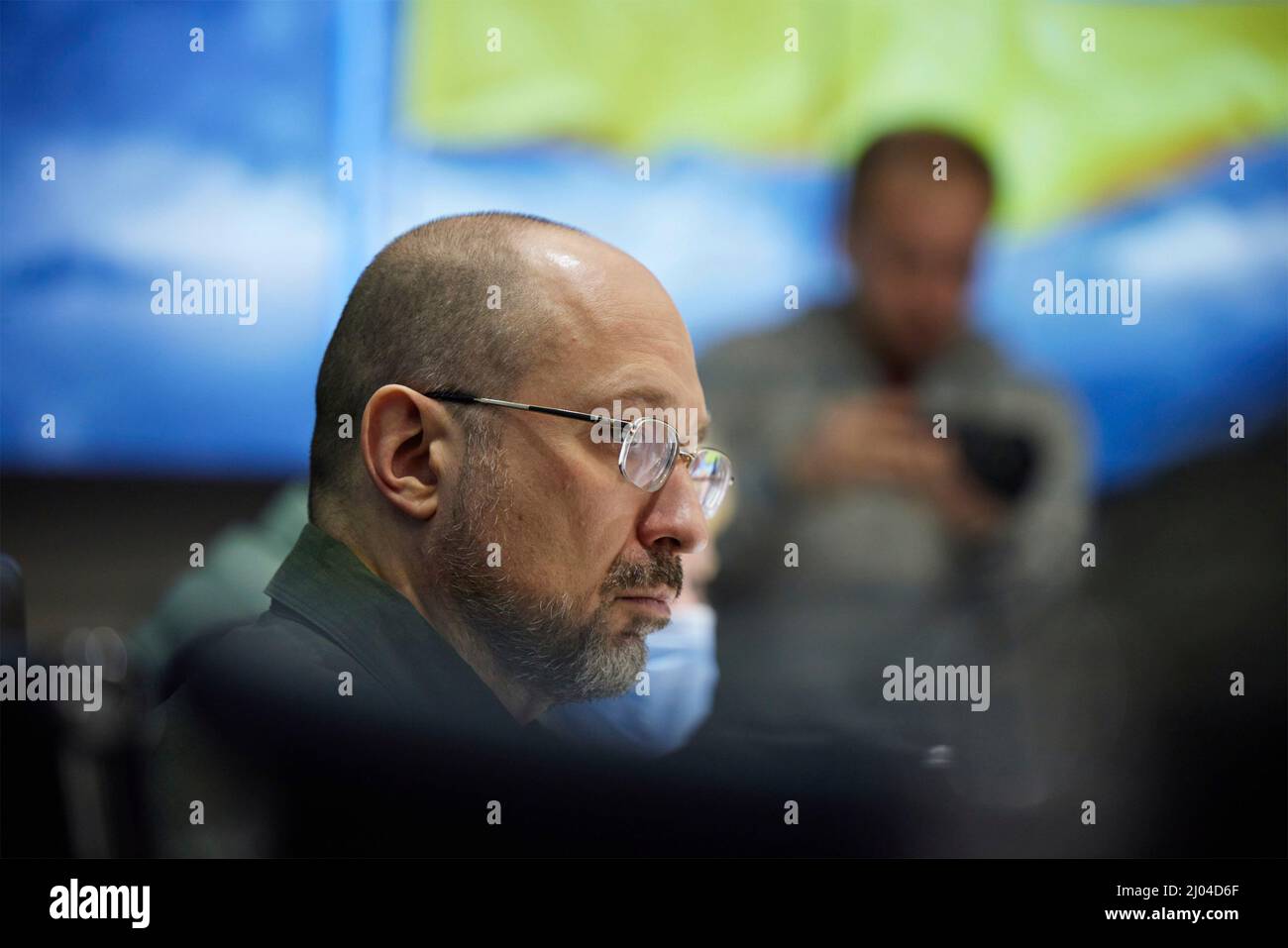 Kyiv, Ukraine. 15th Mar, 2022. Ukrainian Prime Minister Denys Shmyhal ...