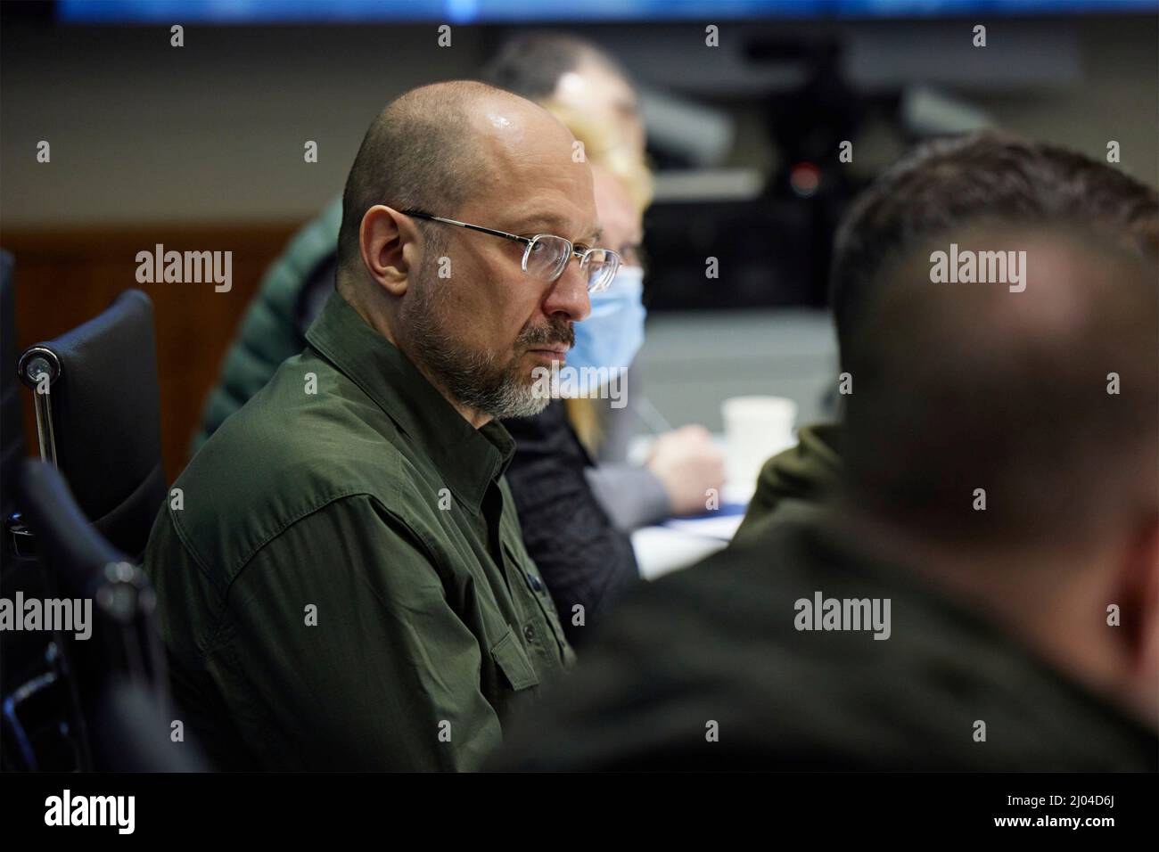 Kyiv, Ukraine. 15th Mar, 2022. Ukrainian Prime Minister Denys Shmyhal ...