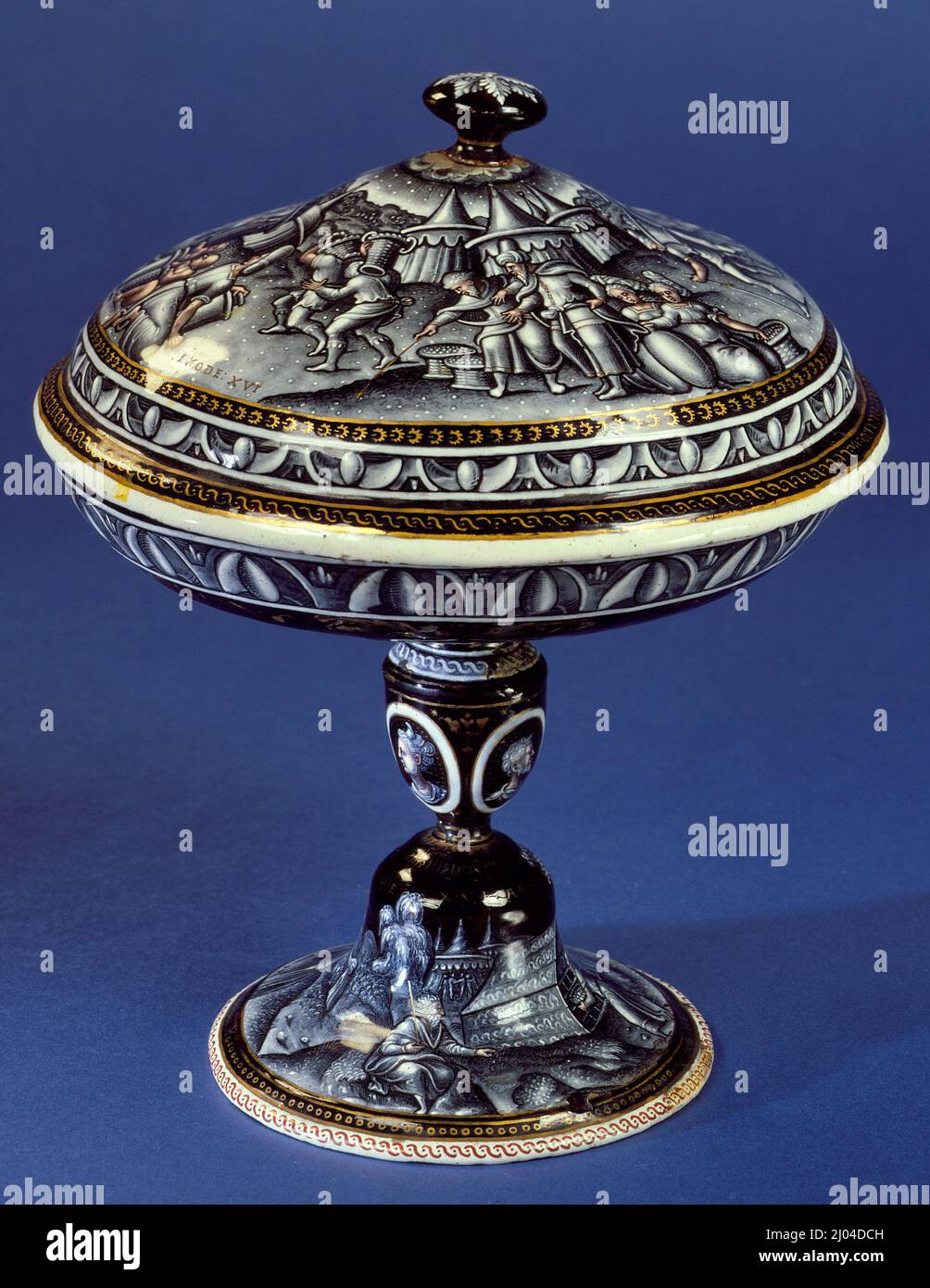 Covered Cup with Scenes from the Story of Moses. Pierre Reymond (France, Limoges, circa 1513 ...