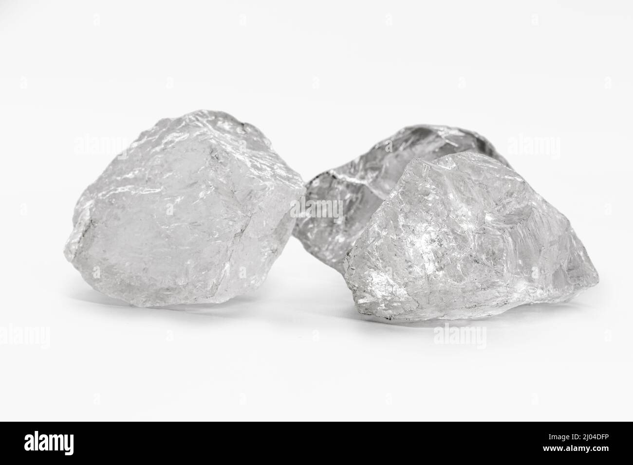 Potassium perchlorate crystal, isolated background, chemical and ...