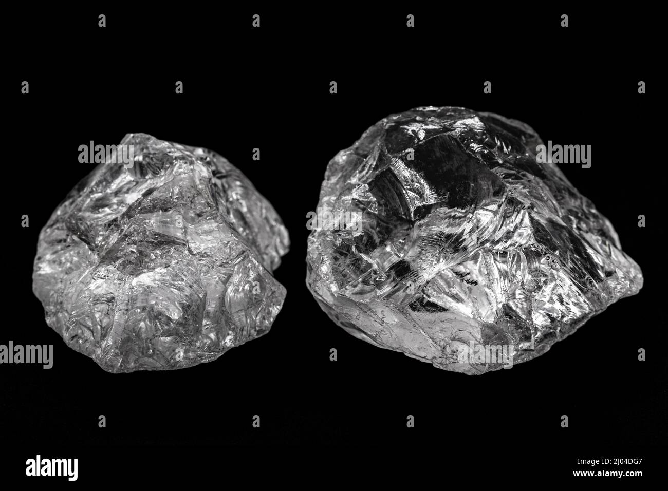 Potassium perchlorate crystal, isolated background, chemical and ...