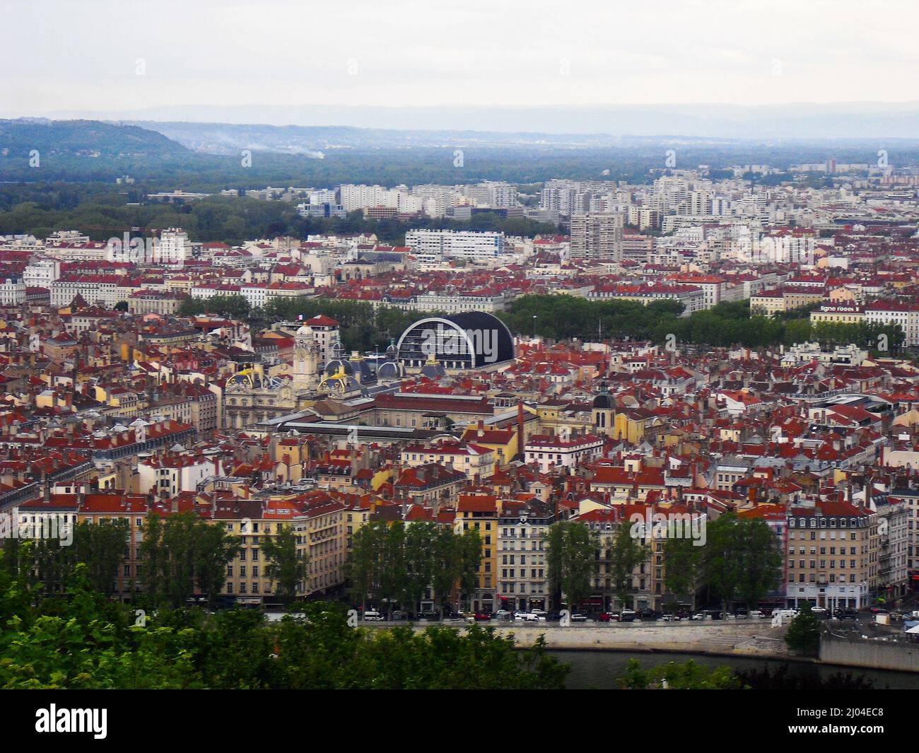 Aerial view of the historic Lyon city skyline in France Stock Photo - Alamy