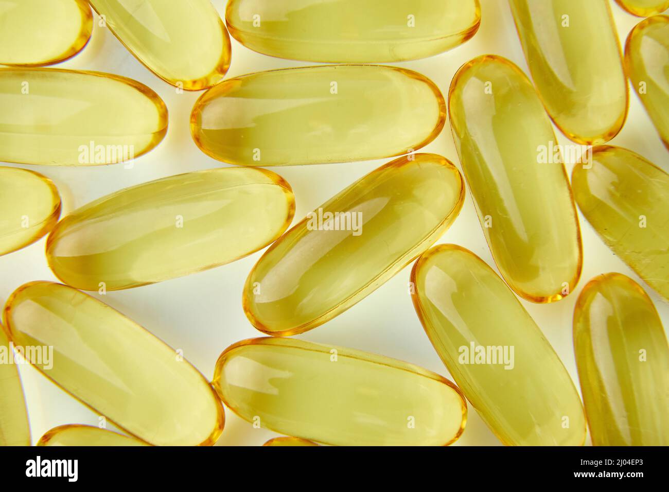 Flat lay fish oil capsules Omega 3 isolated on white background, Health ...