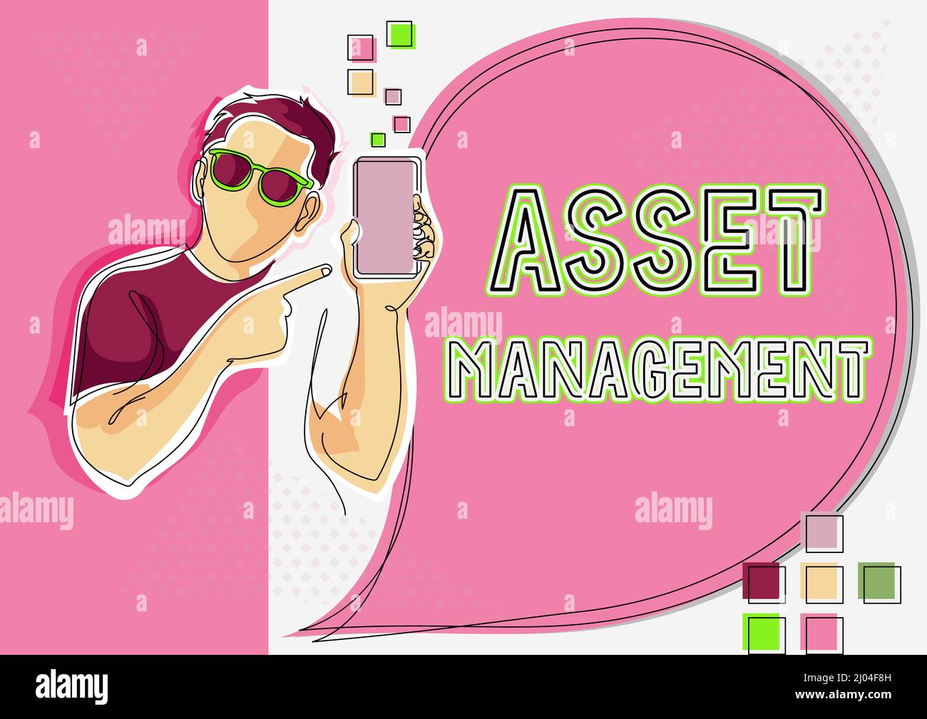 Hand writing sign Asset Management. Internet Concept systematic process ...