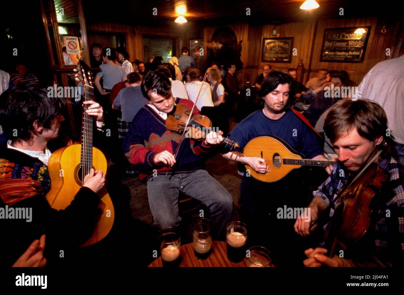 Irish Traditional Folk Band performing in a pub in Belfast, Northern ...