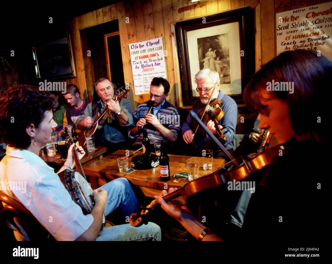 Irish Traditional folk band performing in a pub in County Armagh ...