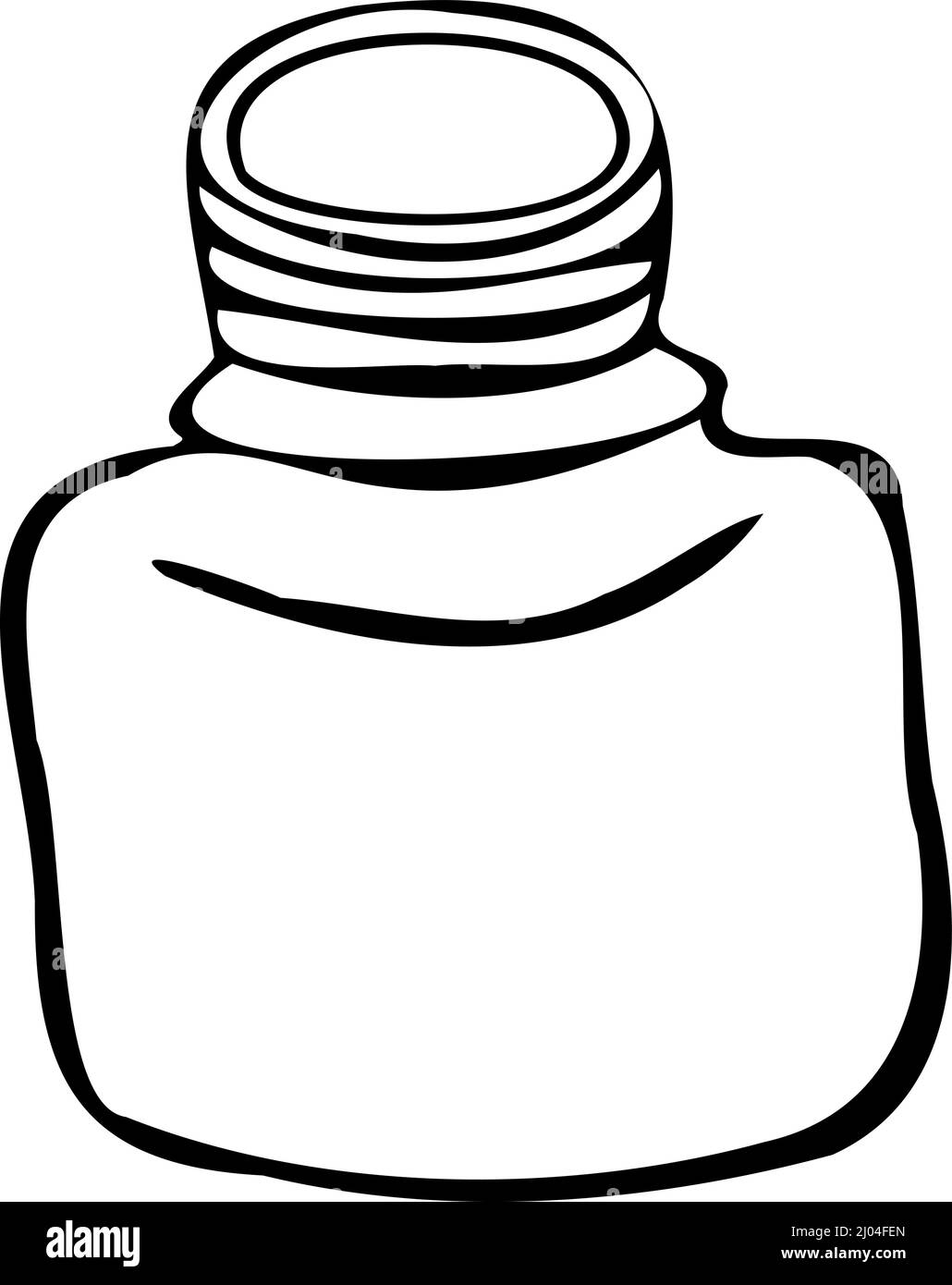 black doodle linear silhouette retro inkwell Stock Vector Image & Art ...