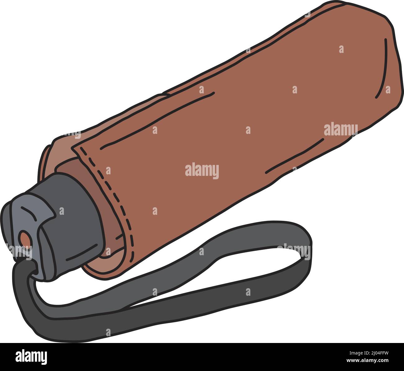 The vectorized hand drawing of a red folding umbrella Stock Vector ...