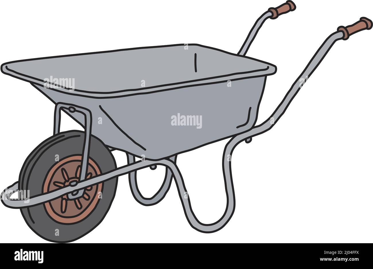 The vectorized hand drawing of a steel hand barrow Stock Vector Image ...