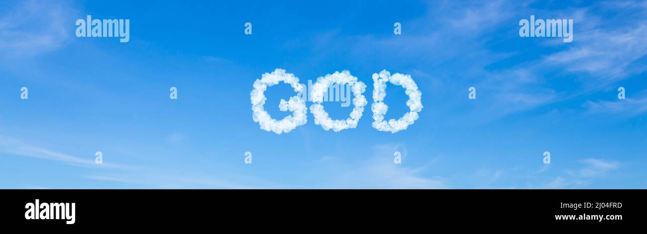The Word God In Clouds
