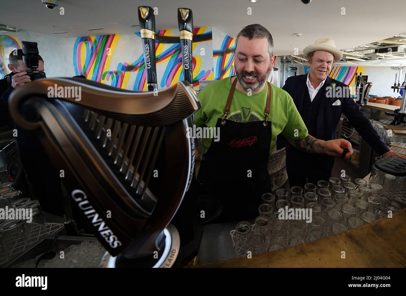 American-Irish actor John C. Reilly with Beer specialist Keith Dunne ...