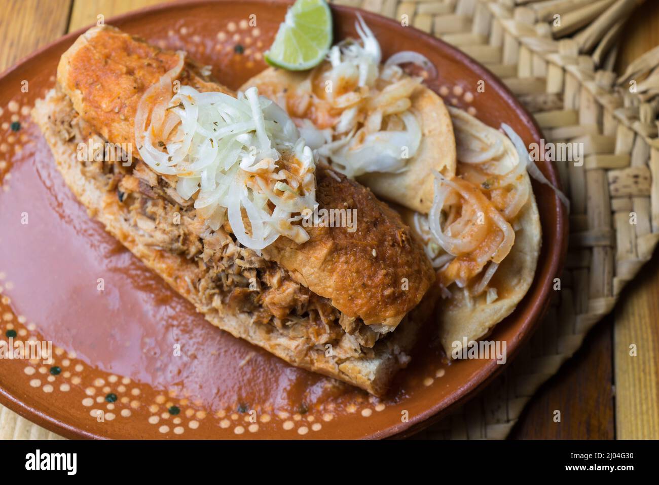 Traditional mexican food: "torta ahogada Stock Photo - Alamy