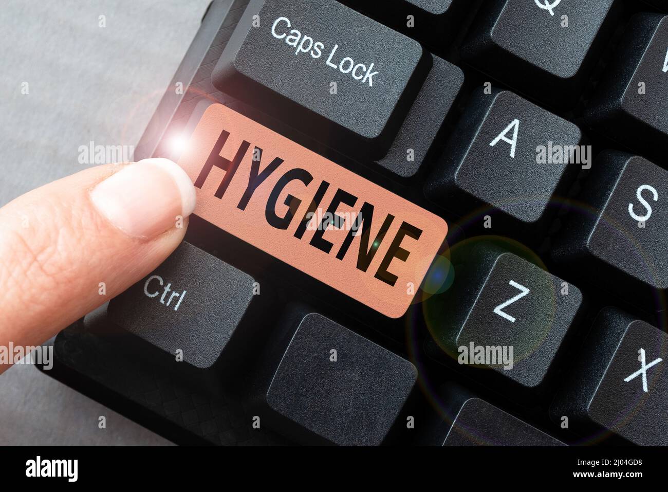 Text caption presenting Hygiene. Word Written on study of science of ...