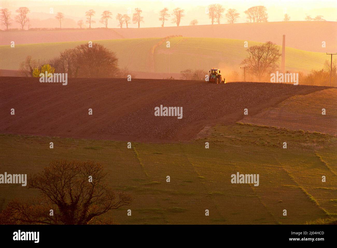 Tilling the soil for planting in North Down near Comber, County Down ...