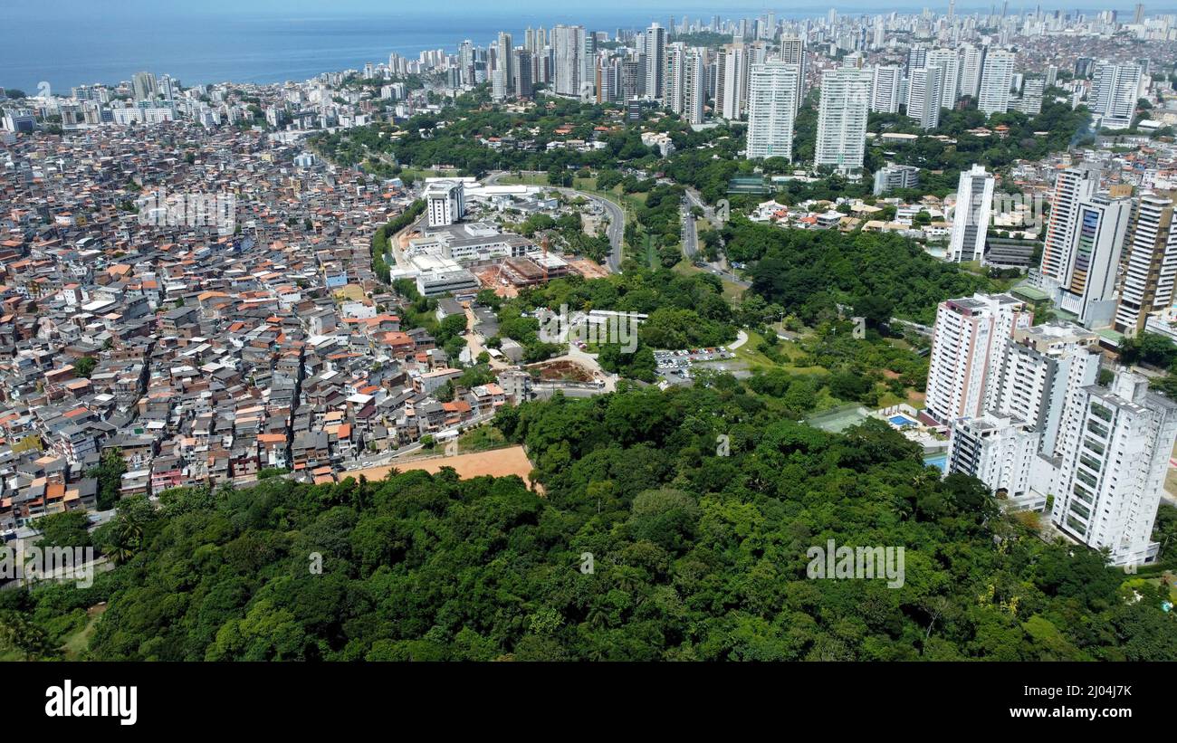 salvador, bahia, brazil - janeiro 28, 2022: favela housing in the ...