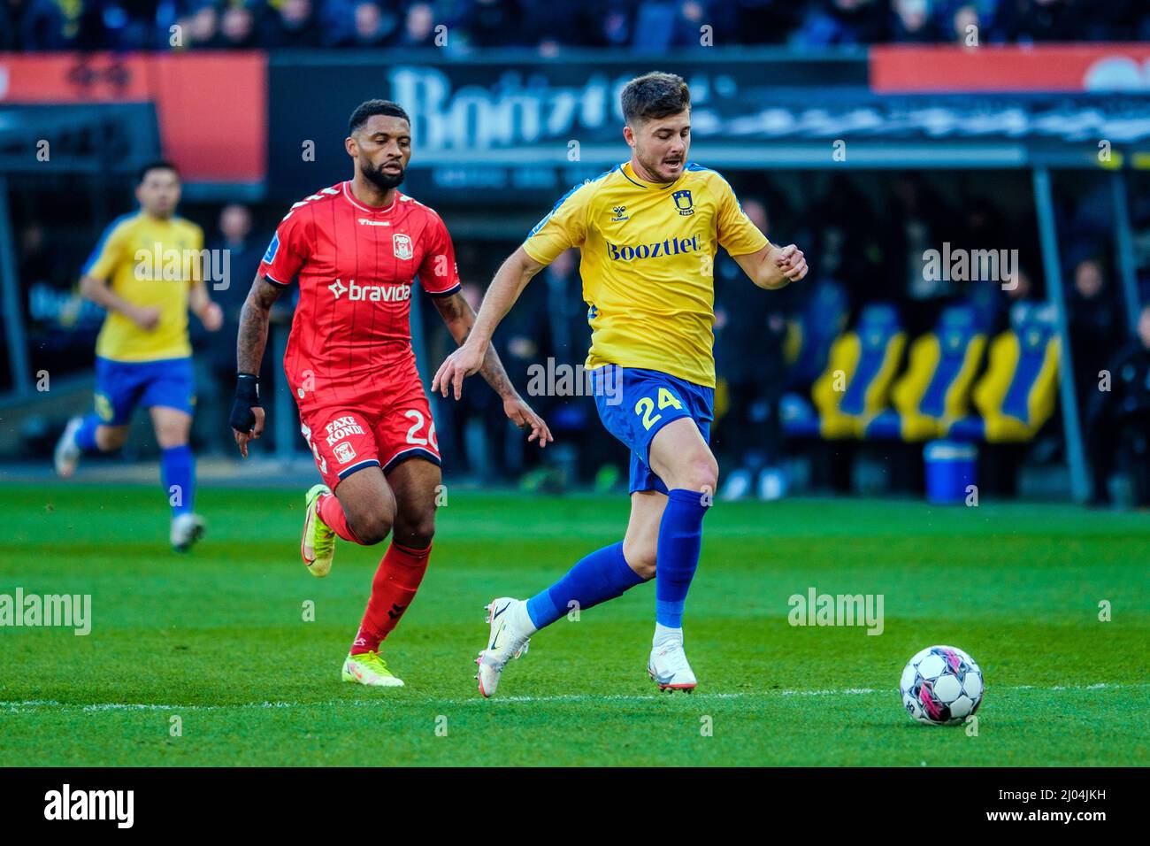 Brondby, Denmark. 13th, March 2022. Marko Divkovic (24) of Broendby IF ...
