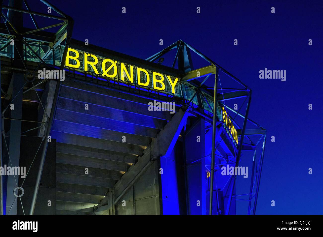 Brondby, Denmark. 13th, March 2022. Broendby Stadium seen after the 3F ...