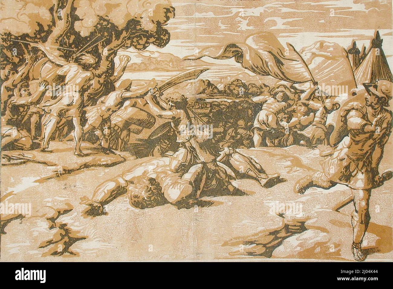 David Beheading Goliath. Ugo da Carpi (Italy, Carpi, circa 1468/70-1532 ...