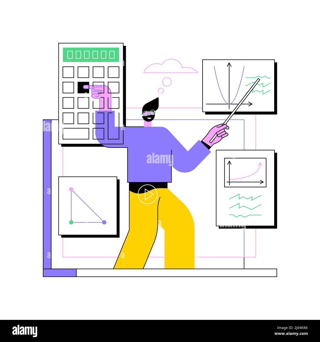 Online math tutoring abstract concept vector illustration. Math private ...