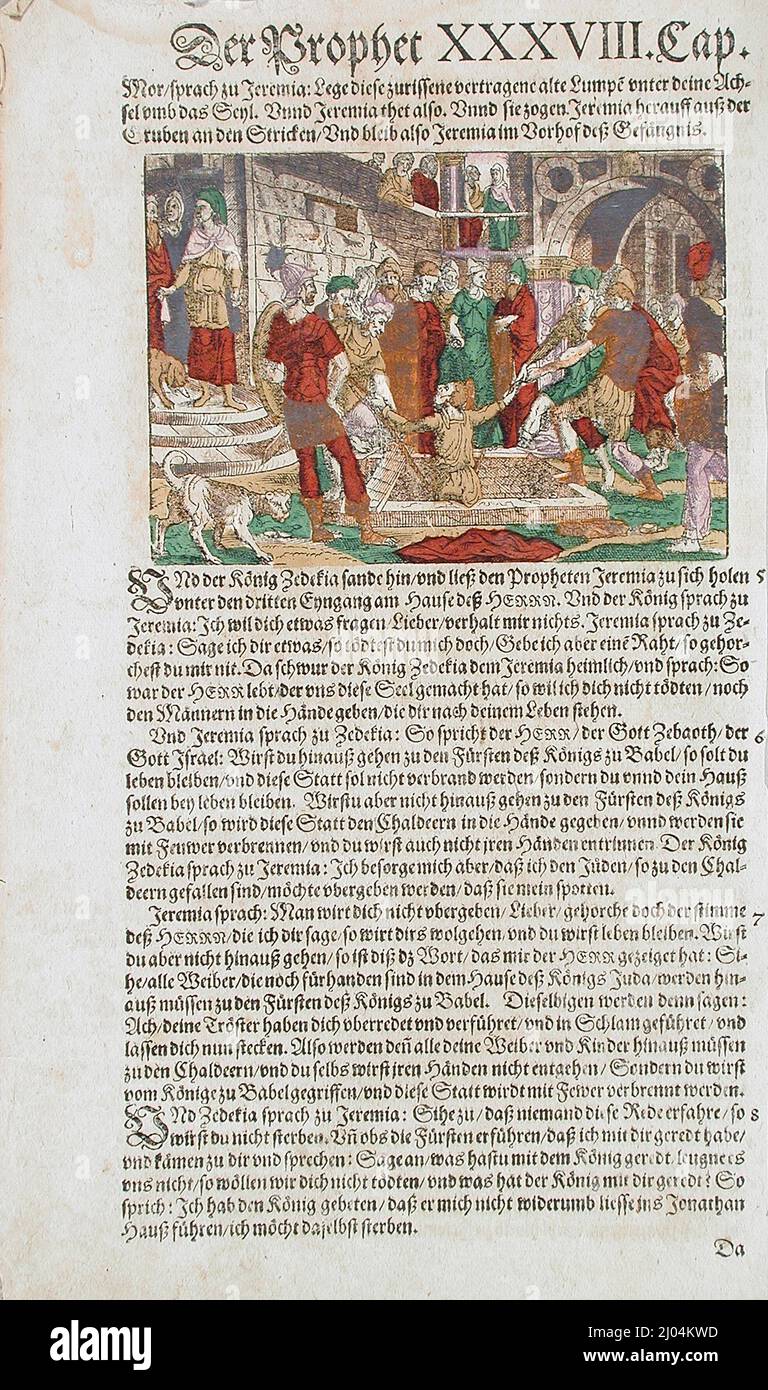 Jeremiah Lifted off the Cistern. Jost Amman (Switzerland, Zurich ...