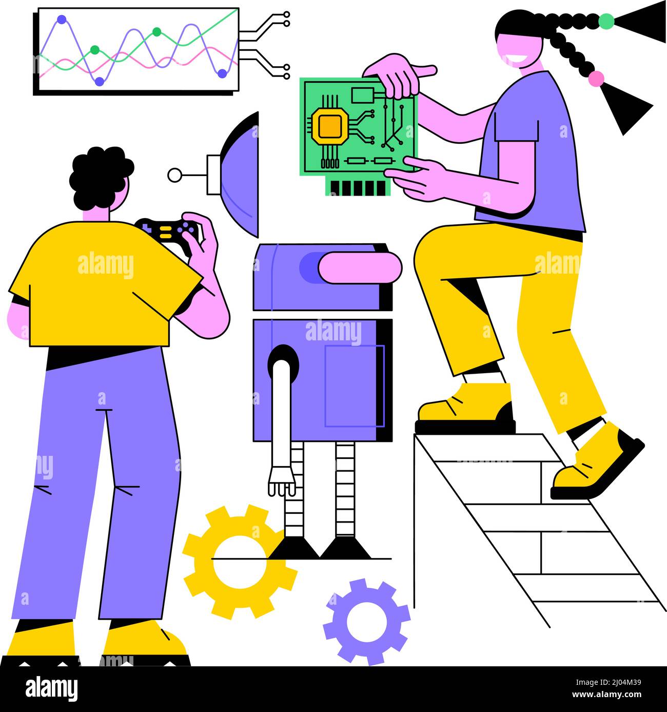 Engineering for kids abstract concept vector illustration. Science for ...