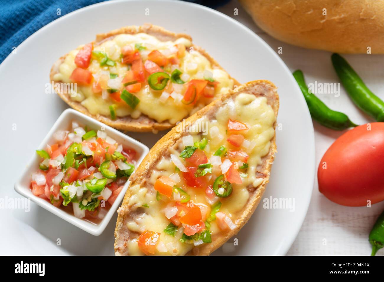 Traditional mexican molletes Stock Photo - Alamy