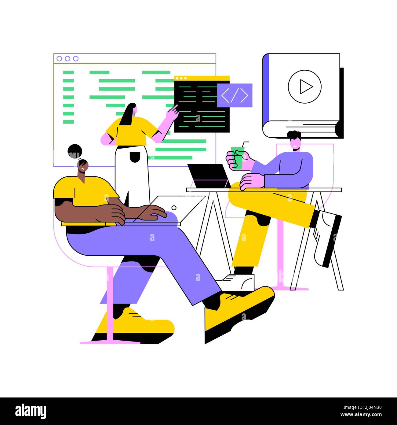 Digital classroom abstract concept vector illustration. Digital tablet ...