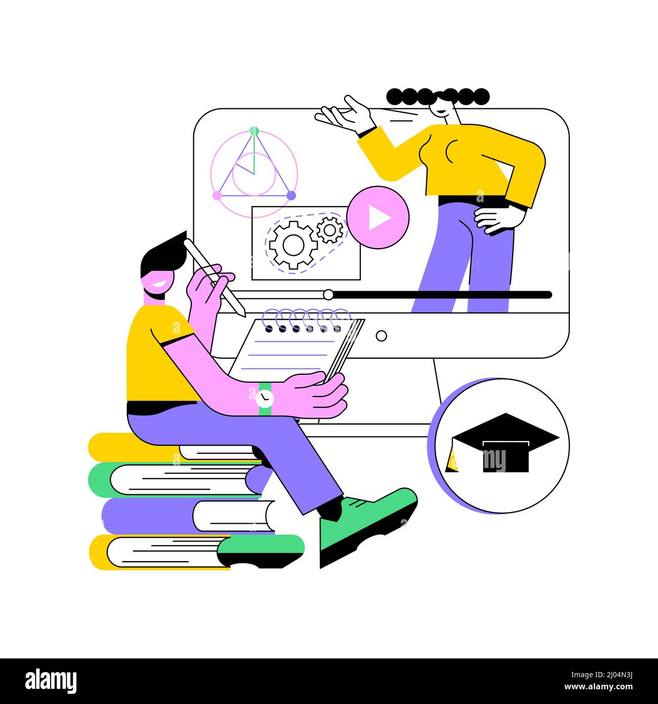 Online courses abstract concept vector illustration. Free online ...