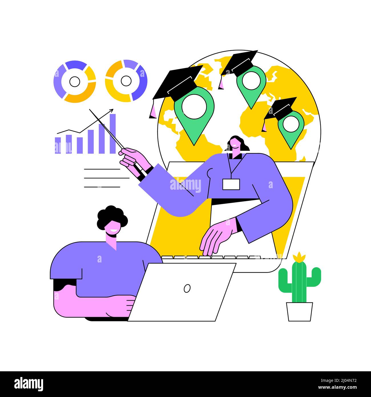 Global online education abstract concept vector illustration. E ... Global online education abstract concept vector illustration. E ...