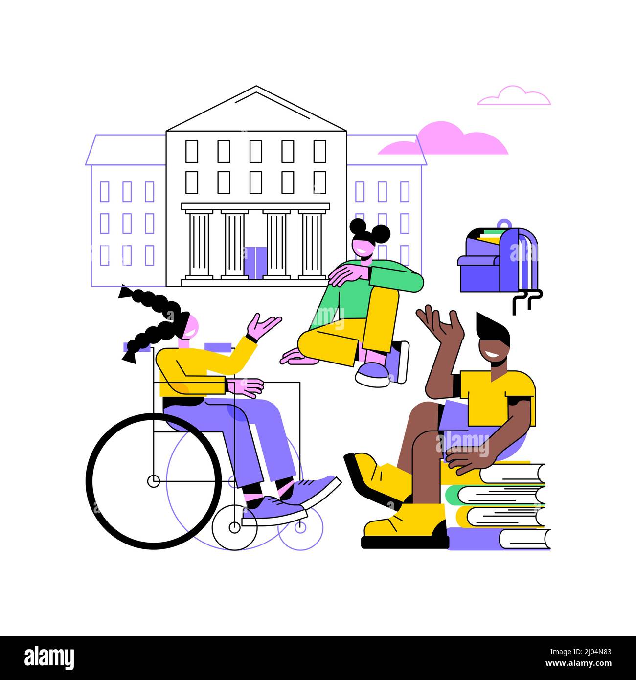 Socialization of pupils abstract concept vector illustration ...