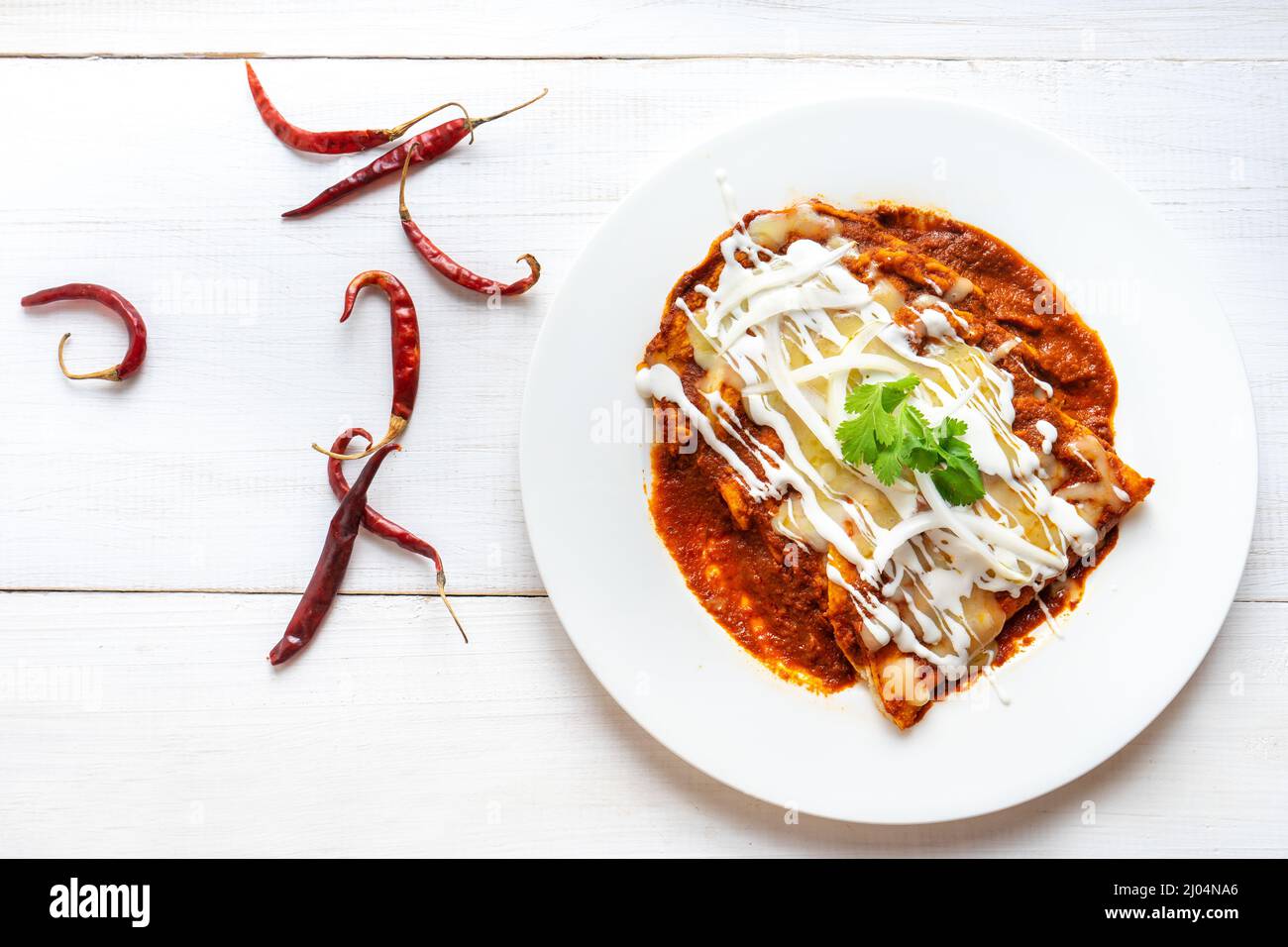 Traditional mexican red enchiladas Stock Photo - Alamy