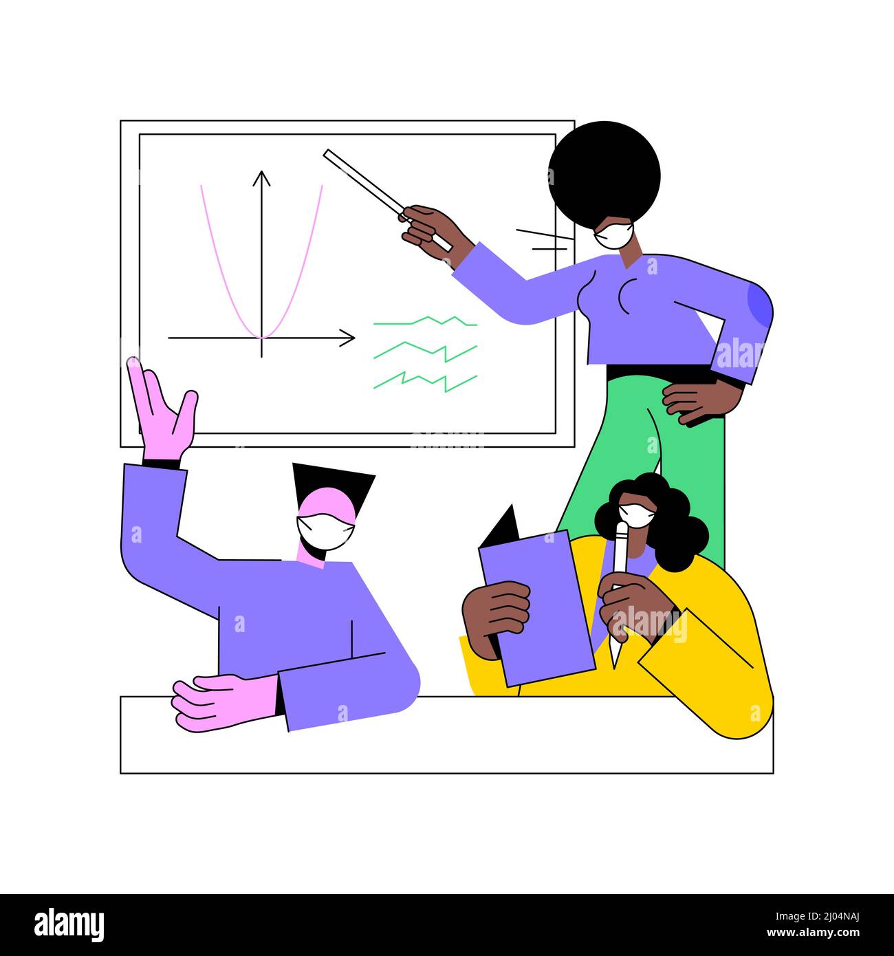 Face mask for pupils abstract concept vector illustration. Student ...