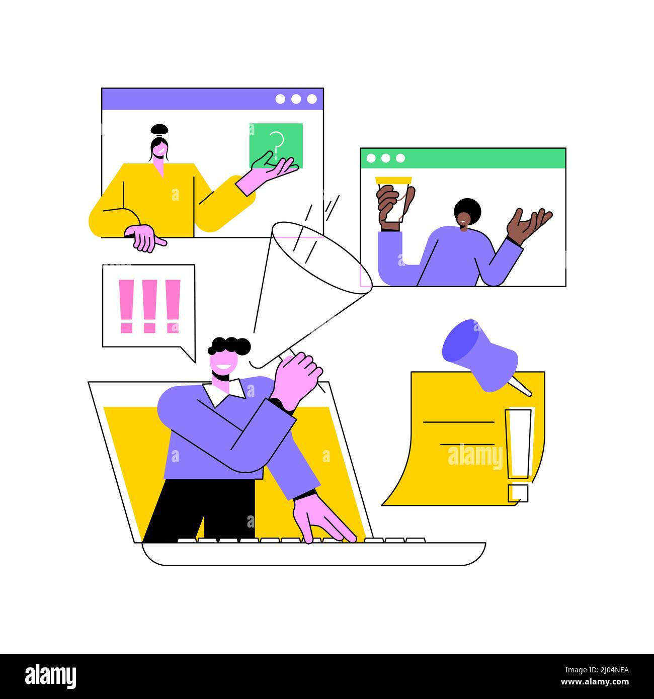 Attention abstract concept vector illustration. Requiring and ...