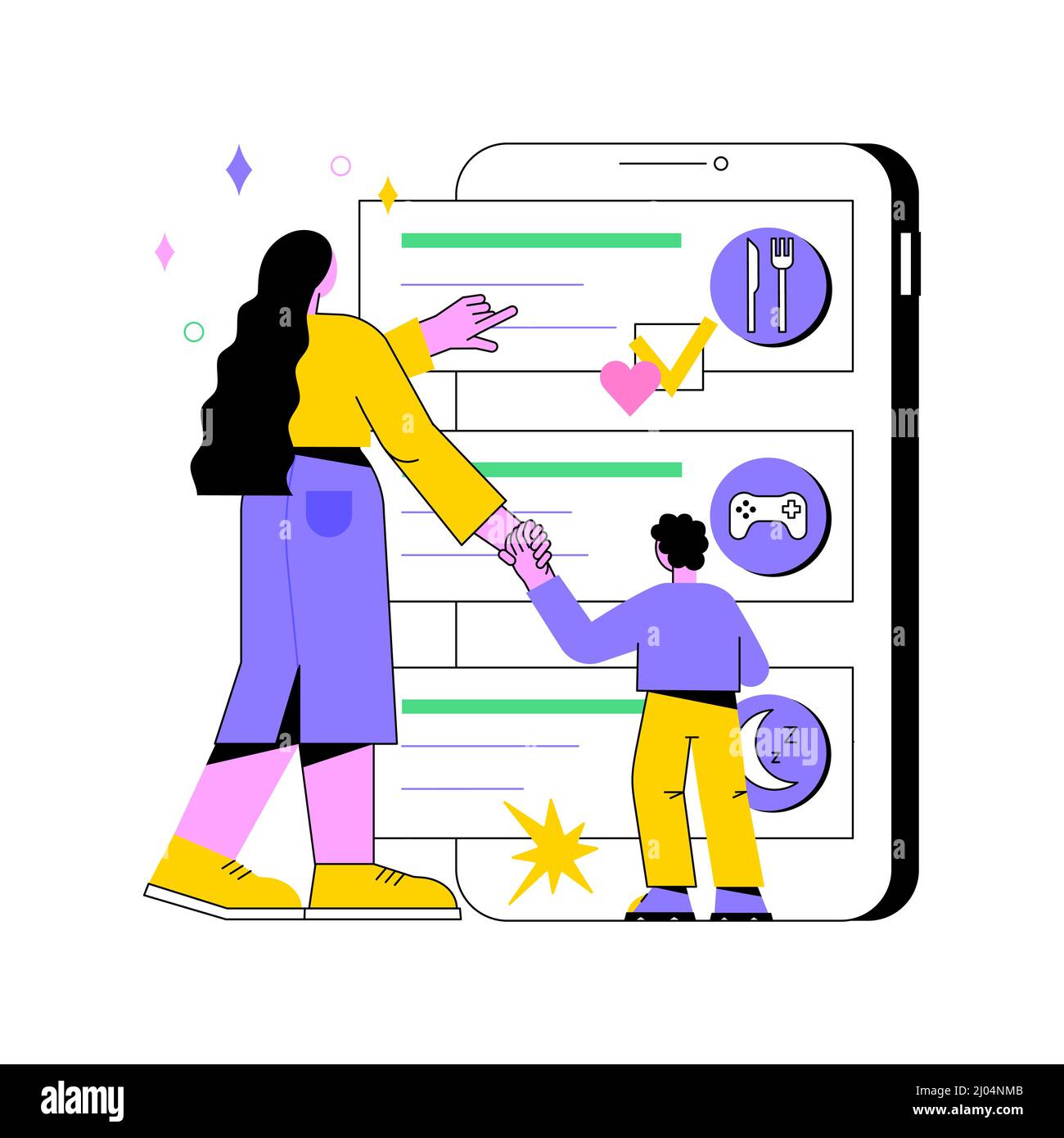 Kids routine app abstract concept vector illustration. Child routine ...