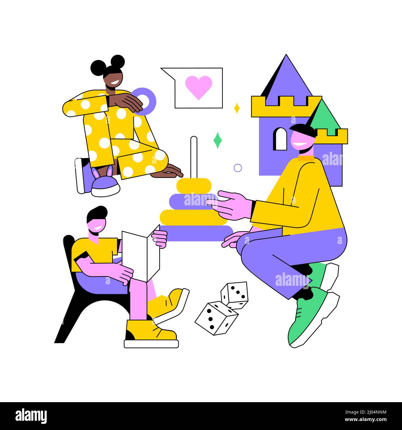 Kindergarten abstract concept vector illustration. Child daycare service, preschool program ...