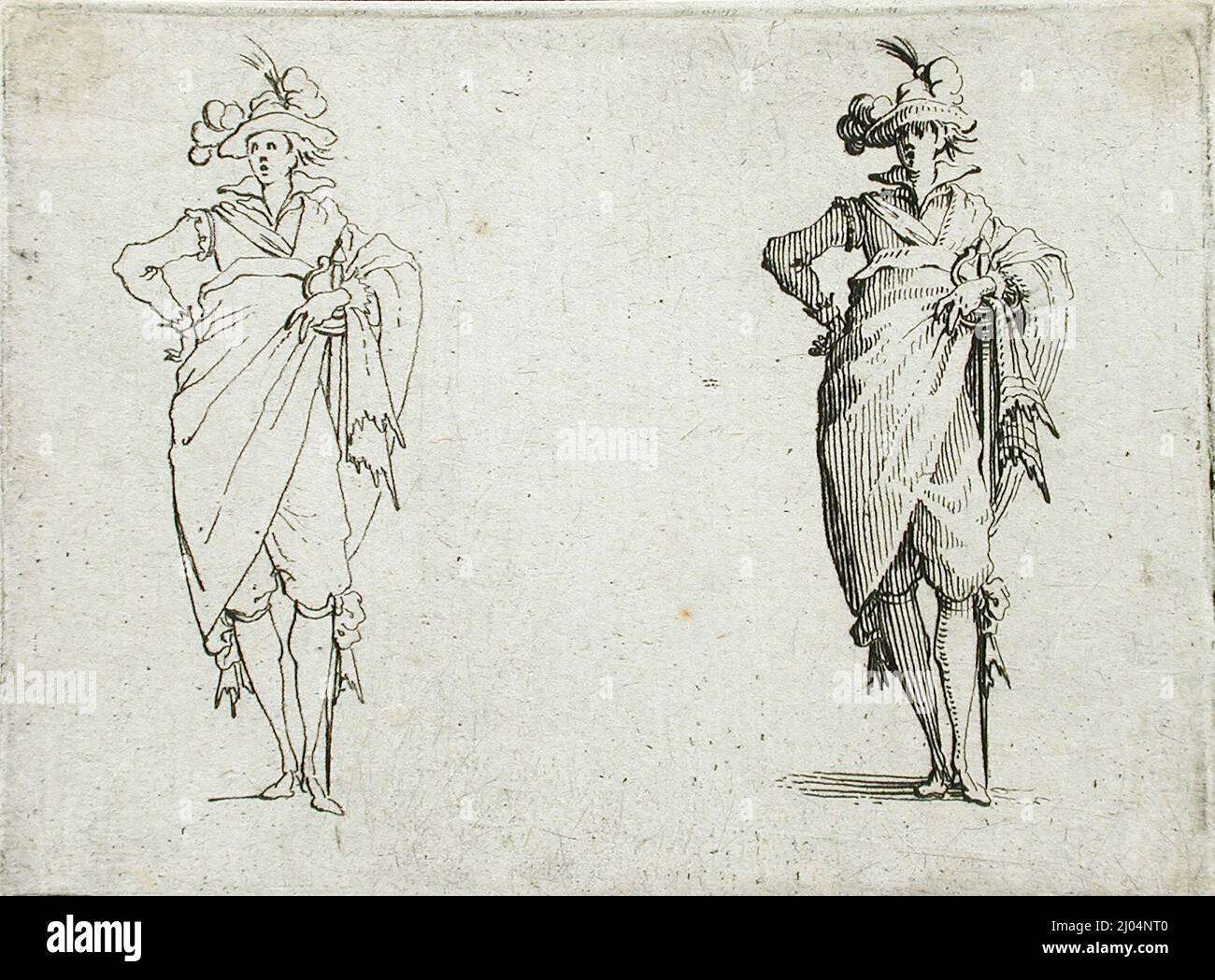 Man with Right Hand on Hip, Seen from the Front. Jacques Callot (France ...