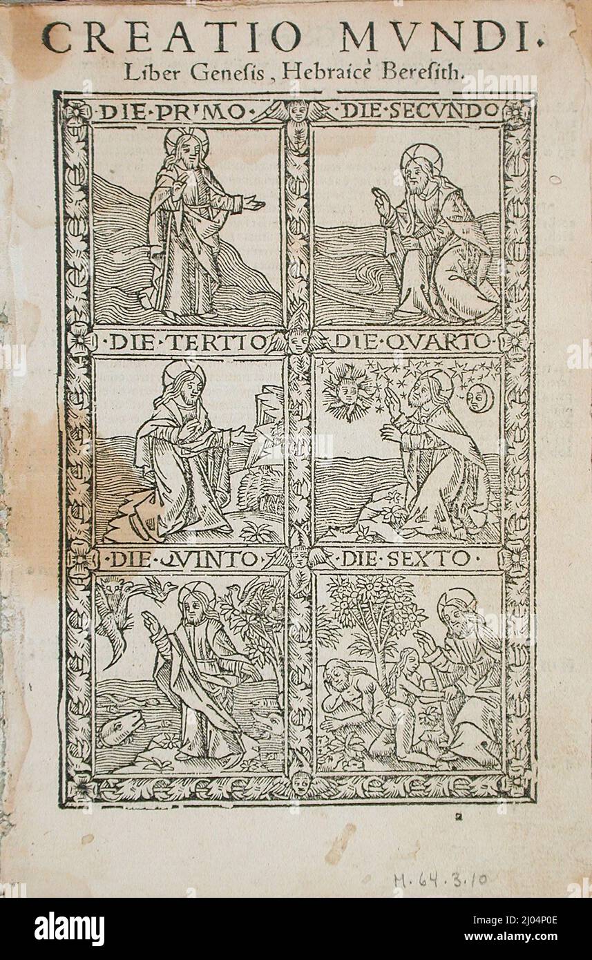 Creation of the World. 16th century. Prints; woodcuts. Woodcut and ...