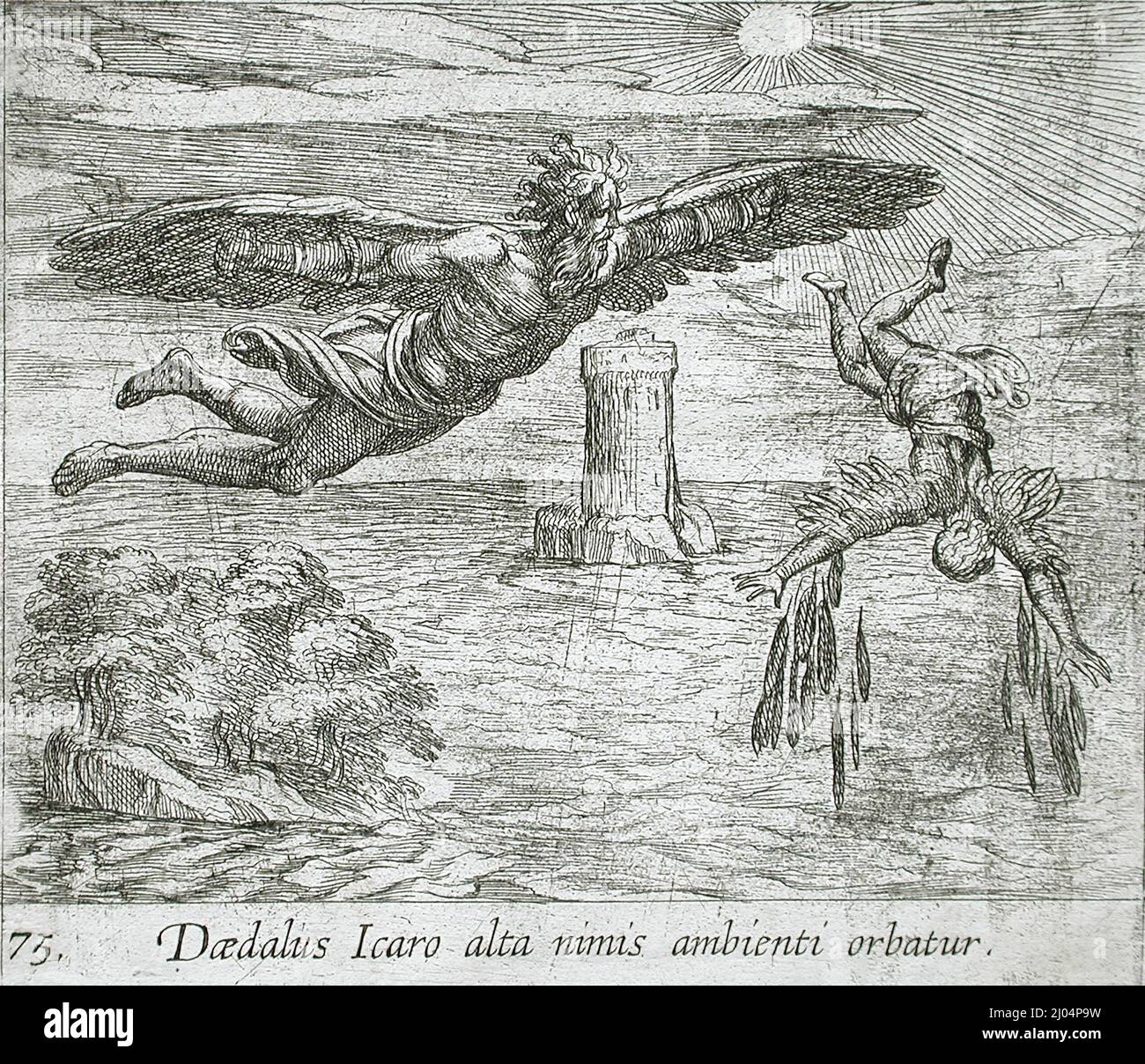 The Fall of Icarus. Antonio Tempesta (Italy, Florence, 1555-1630 ...
