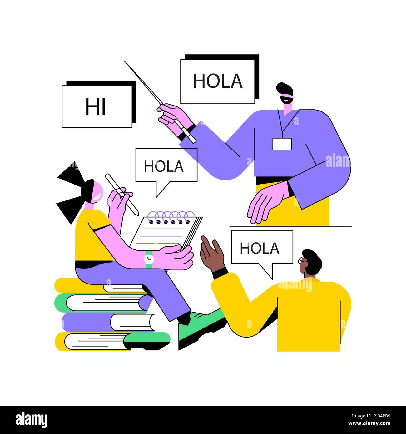 Language learning camp abstract concept vector illustration. Summer ...