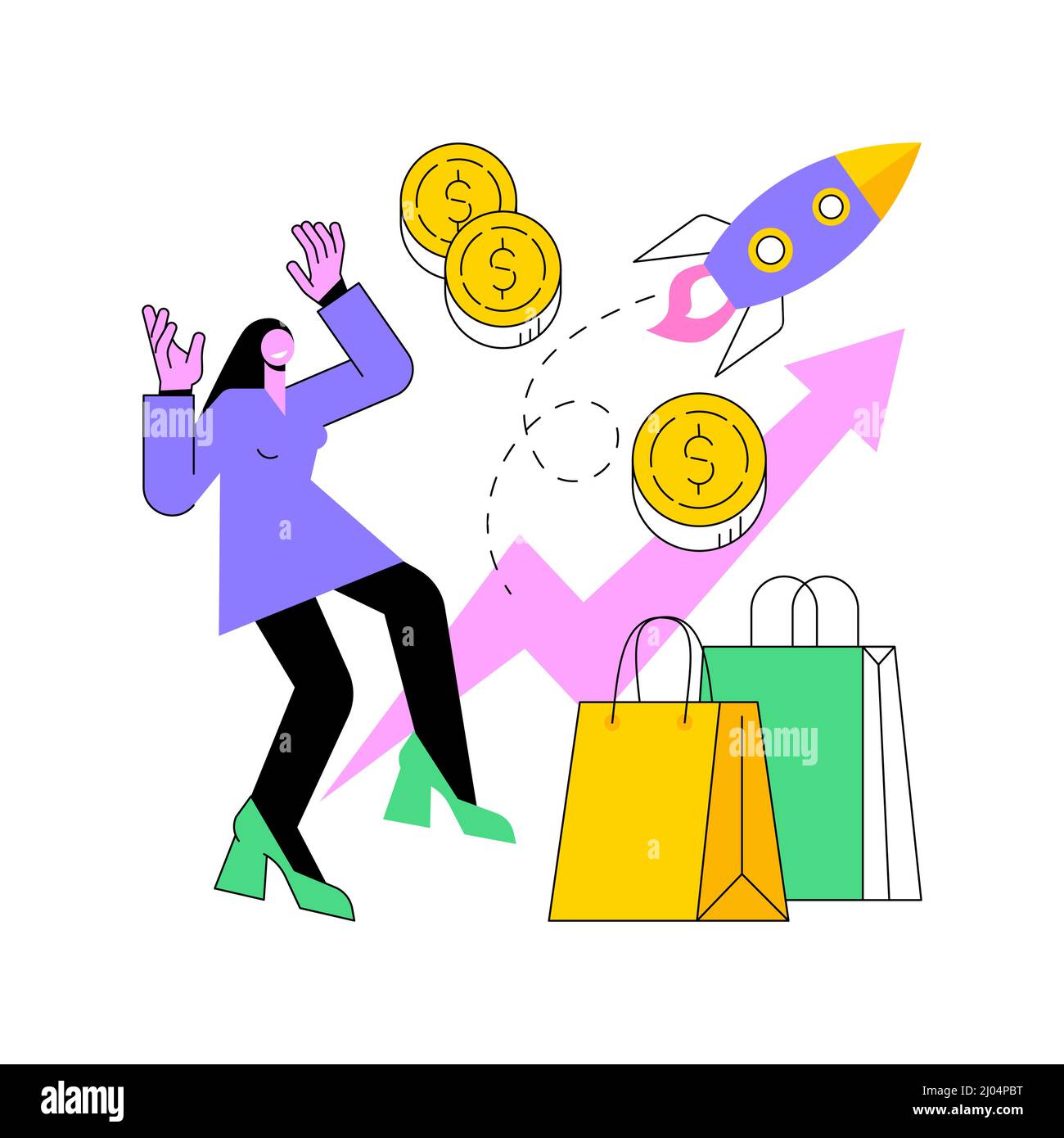 Upselling abstract concept vector illustration. Sales technique, sell ...