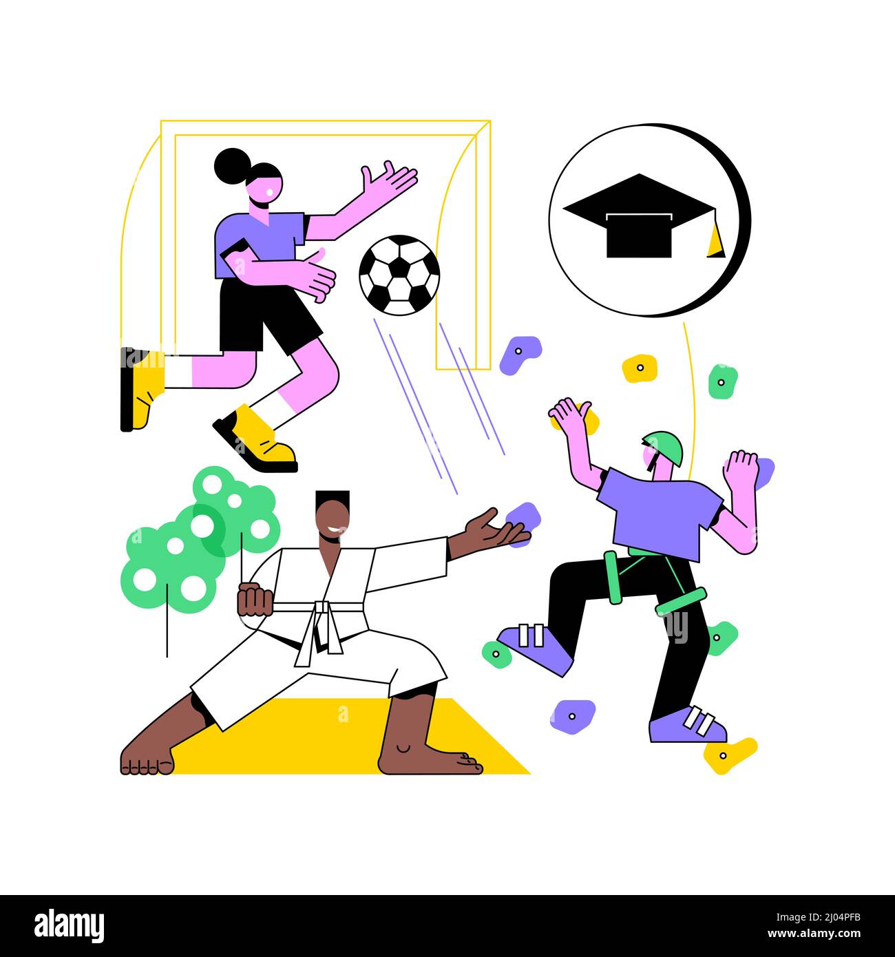 School sports team abstract concept vector illustration. School ...