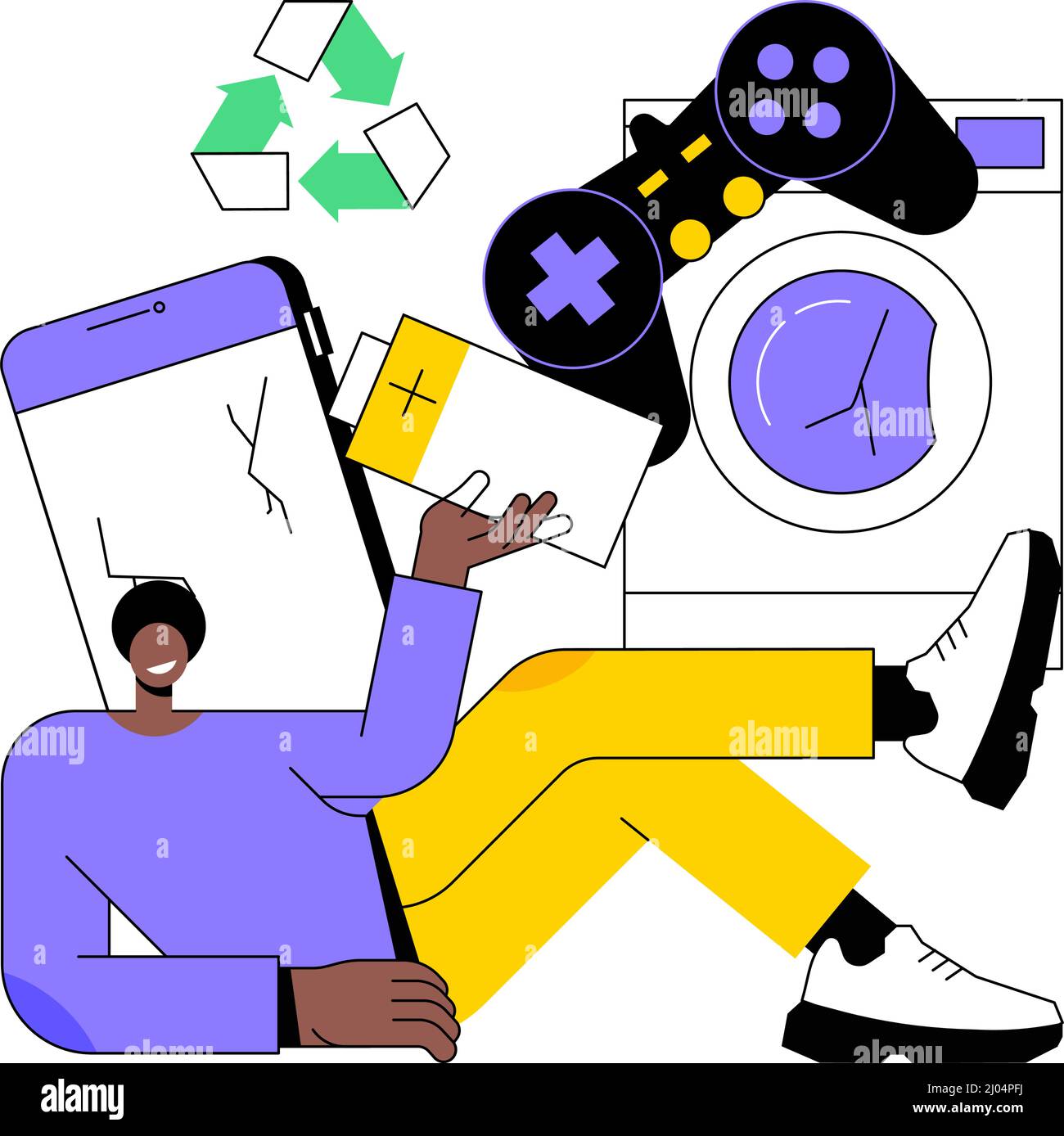 E-waste reduction abstract concept vector illustration. E-waste ...