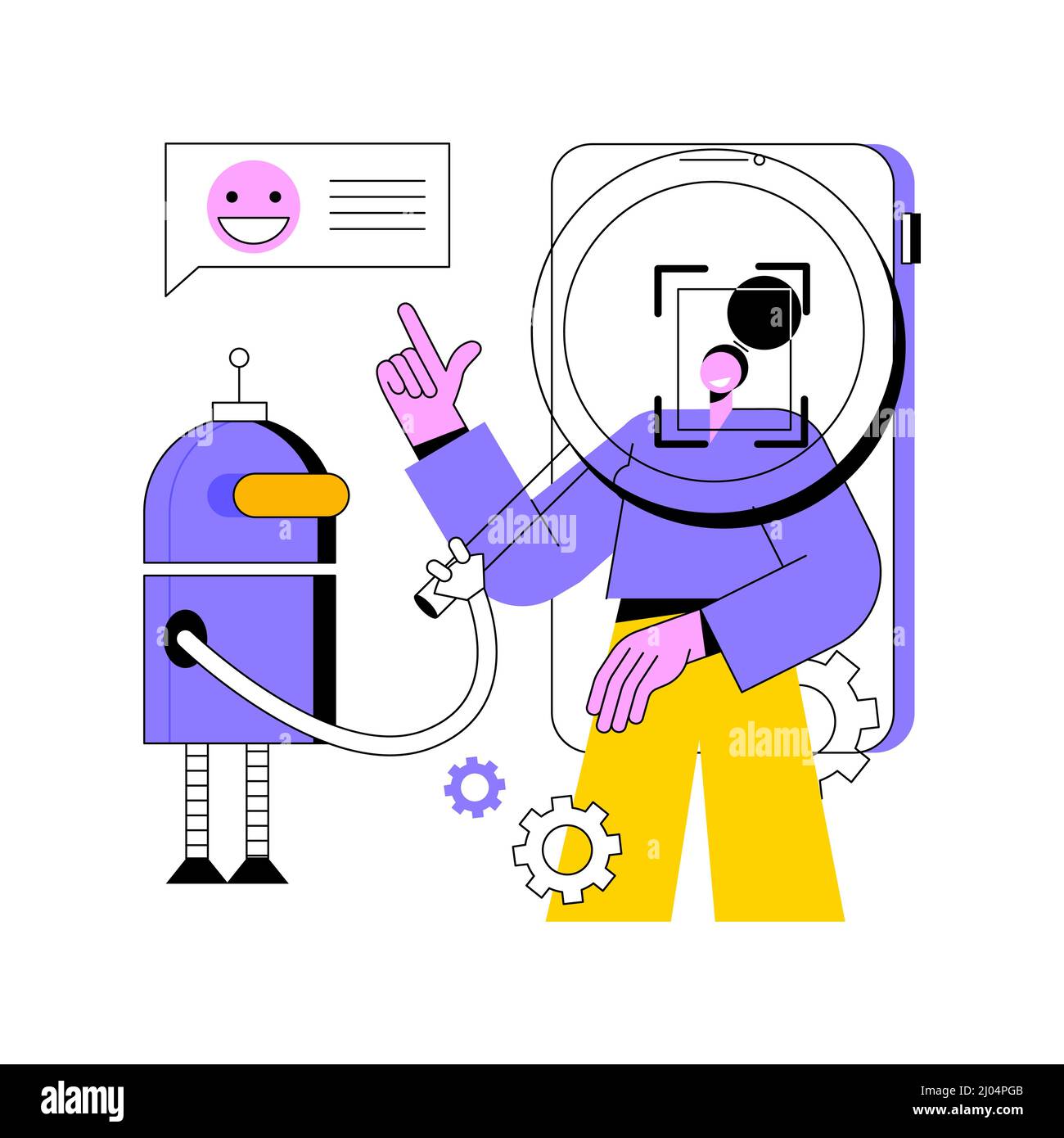 Affective computing abstract concept vector illustration. Recognize ...