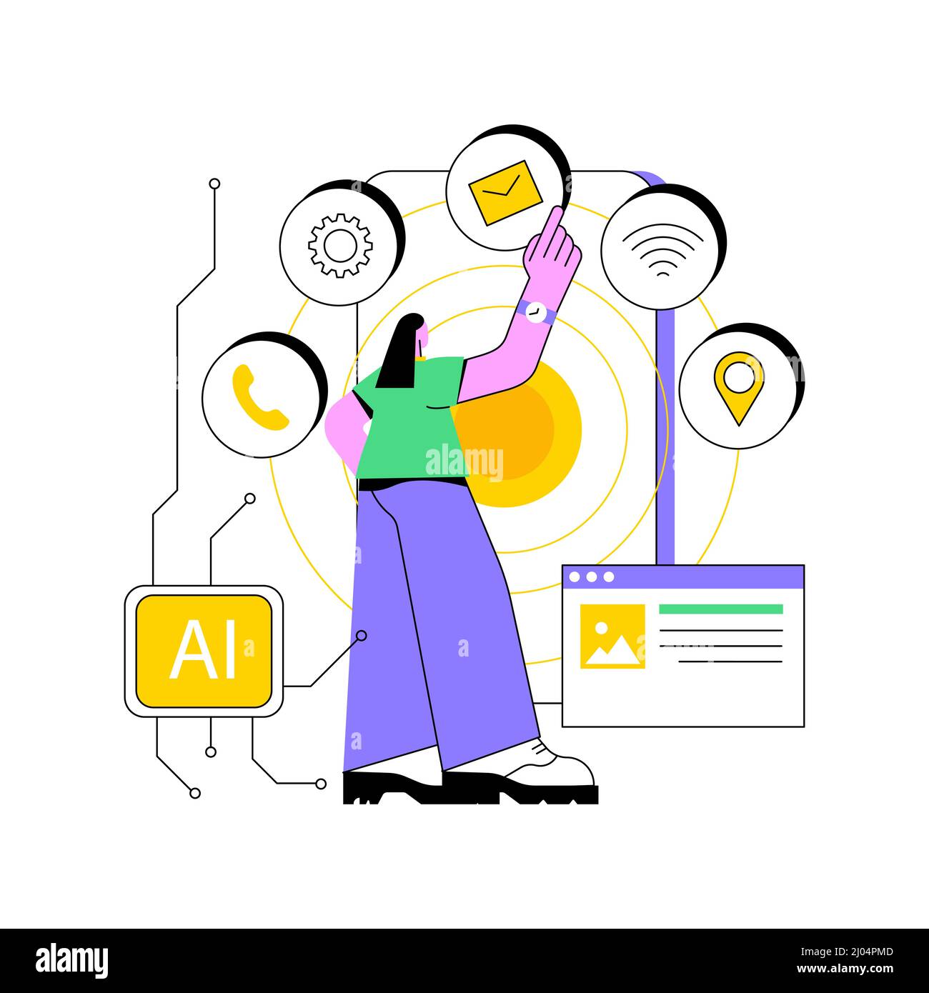 Intelligent interface abstract concept vector illustration. Interactive ...